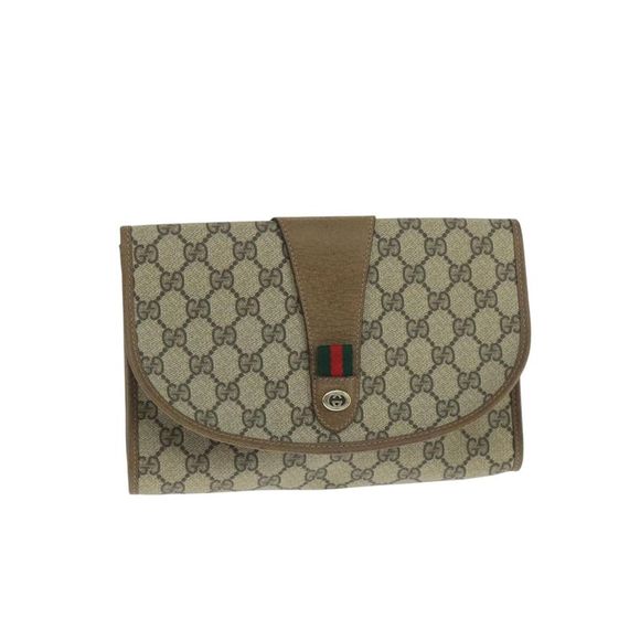 Gucci | Bags | Pre Loved Gucci Gg Monogram Clutch Women Beige Clutch ...